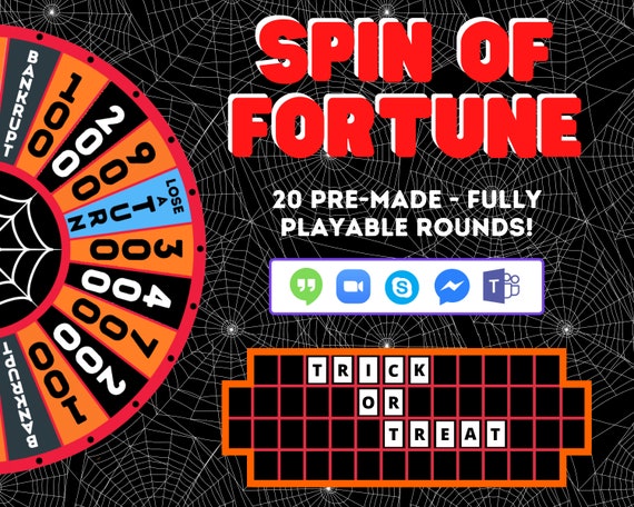 Halloween Games Halloween Wheel of Fortune Halloween Zoom - Etsy UK