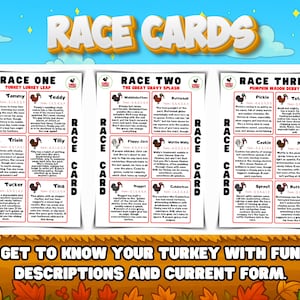 Thanksgiving Virtual Game | Turkey Racing Zoom Party Activity - Etsy