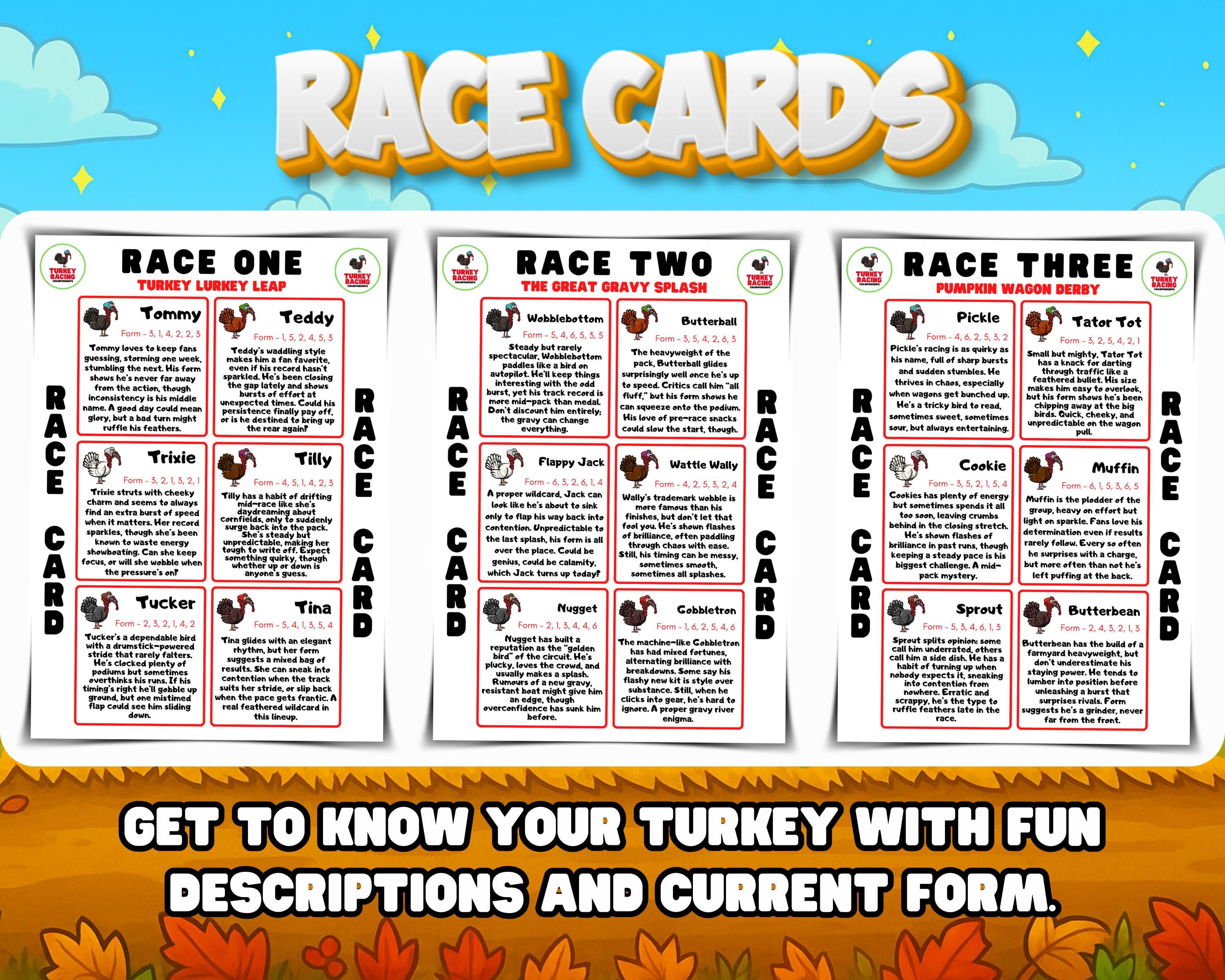 Thanksgiving Virtual Game | Turkey Racing Zoom Party Activity - Etsy