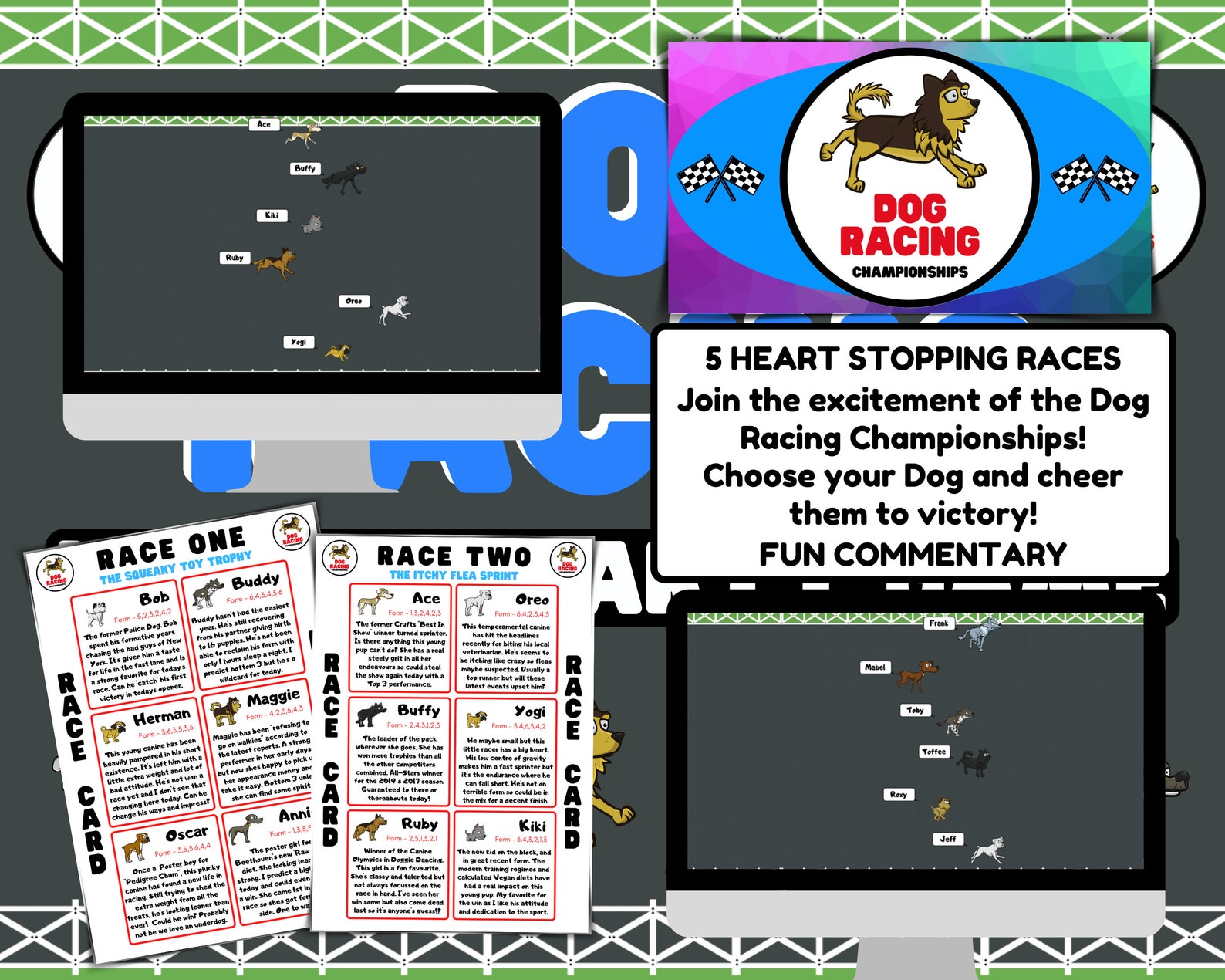 Virtual Racing Games Duck Racing Dog Racing Zombie - Etsy UK