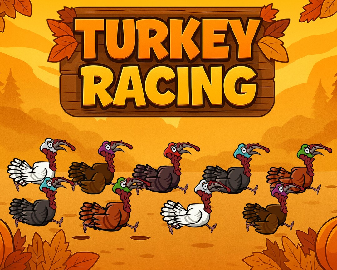 Family Thanksgiving Game | Virtual Turkey Racing for Kids & Adults - Etsy