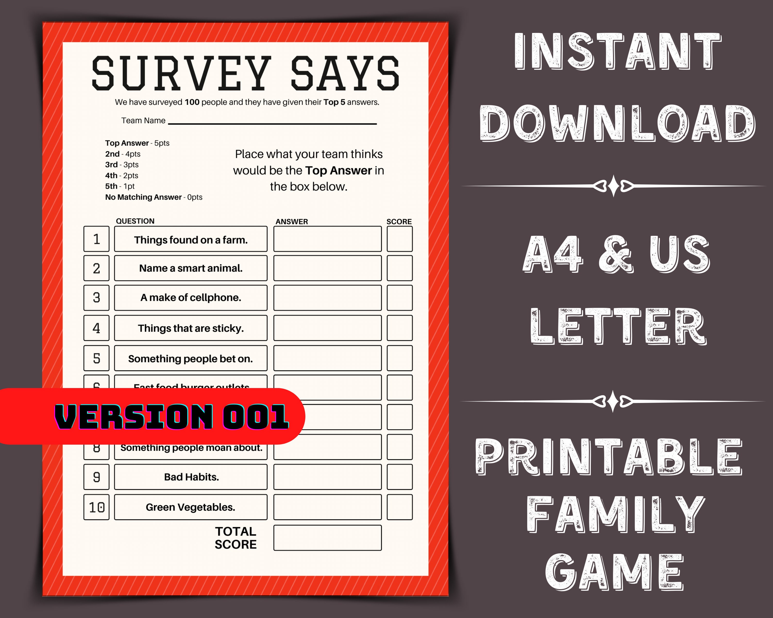 Printable Survey Says Family Feud Family Fortunes Etsy UK printable-survey-says-family-feud-family-fortunes-etsy-uk