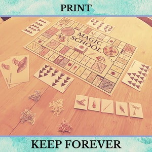 Magic School Printable Board Game - Family Board Game - Party Game ...