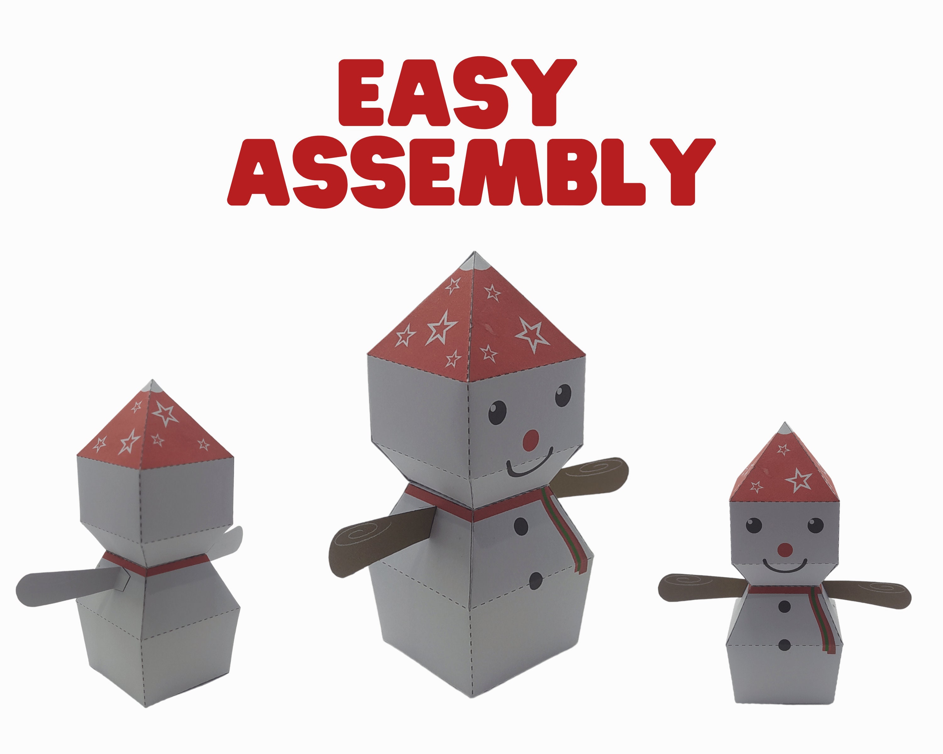 Snowman Paper Toy - Snowman Papercraft - Easy Paper Toys for Kids ...