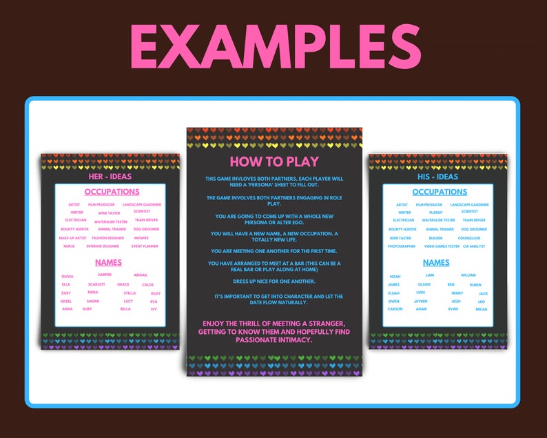 Date Night Couples Role Playing Game Printable Couples Game Sexy ...