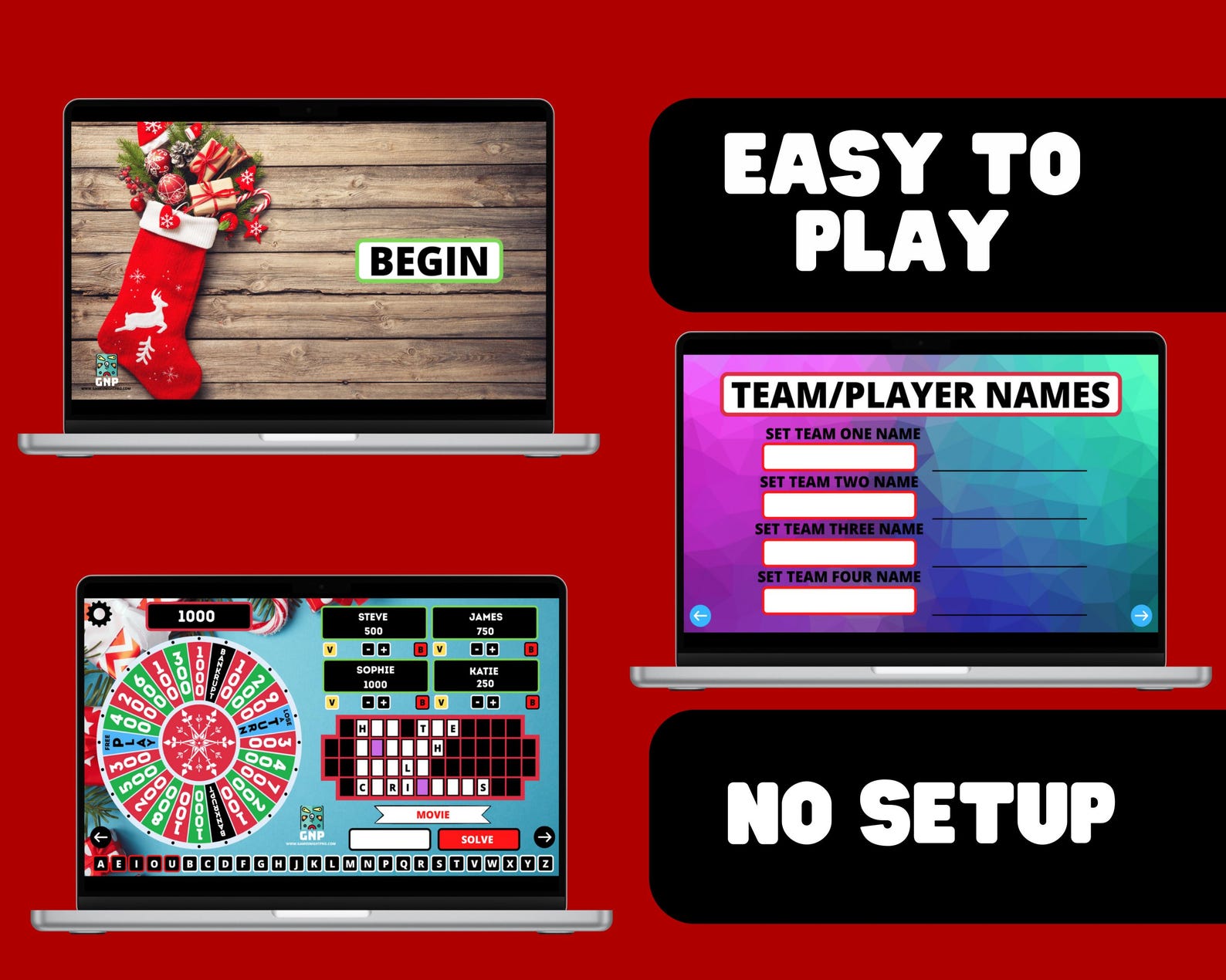 Christmas Wheel of Fortune Game: Virtual Party Game (digital Download ...