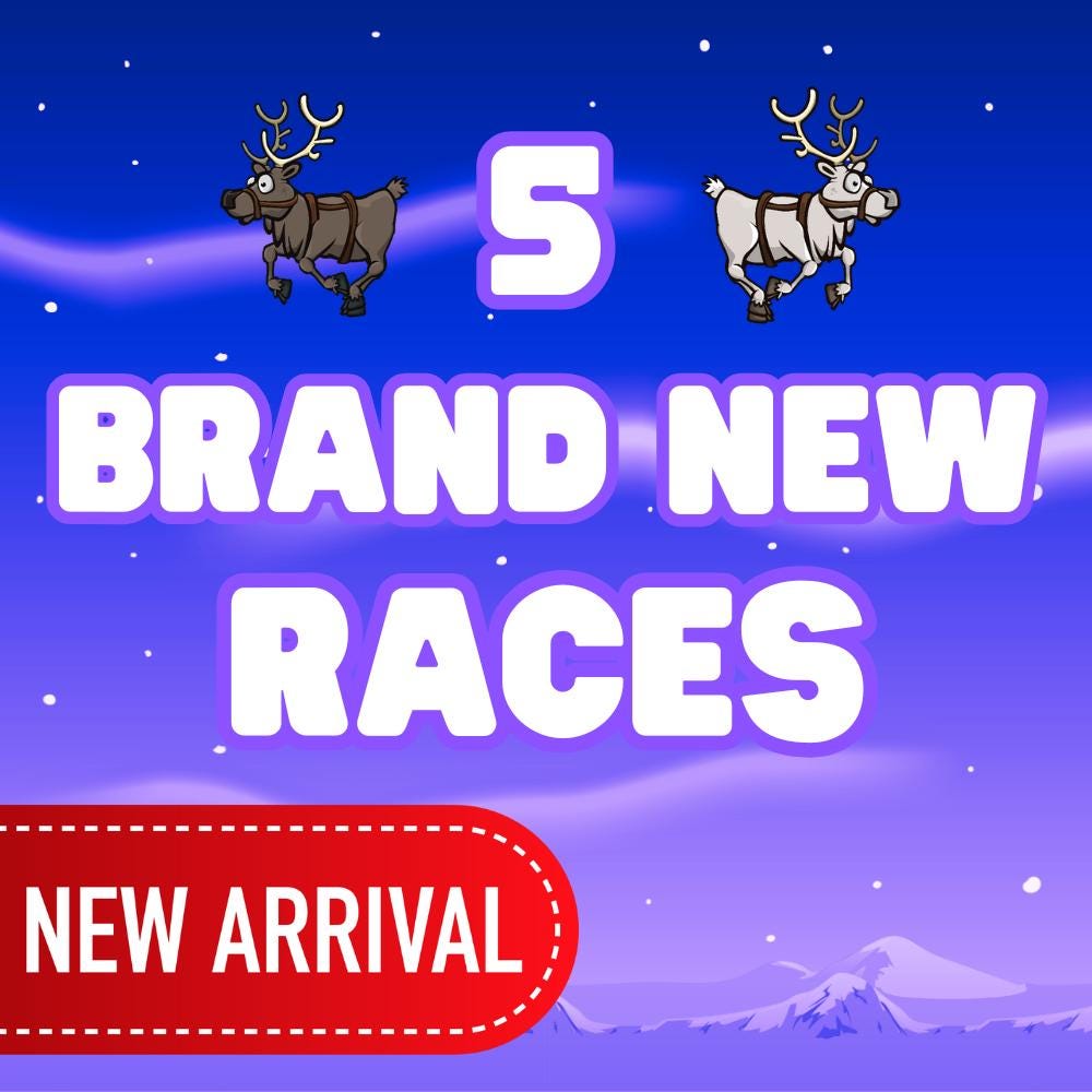 Reindeer Racing Christmas Game: Virtual Party Game (digital Download ...