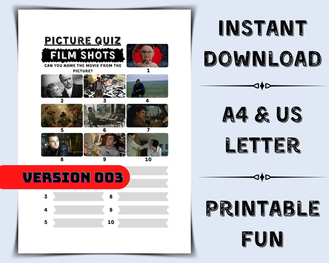 Printable Movie Shots Picture Quiz Pub Quiz Picture Round Film Shots ...