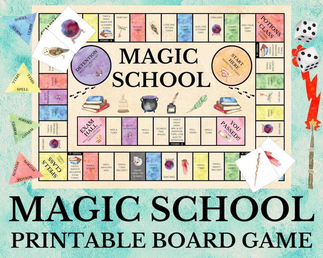 Magic School Board Game: Family Game Night Printable (PDF) - Etsy Canada