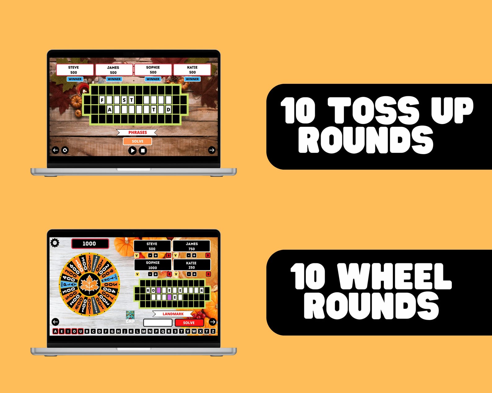 Thanksgiving Wheel of Fortune Game: Virtual Party Fun (digital File) - Etsy