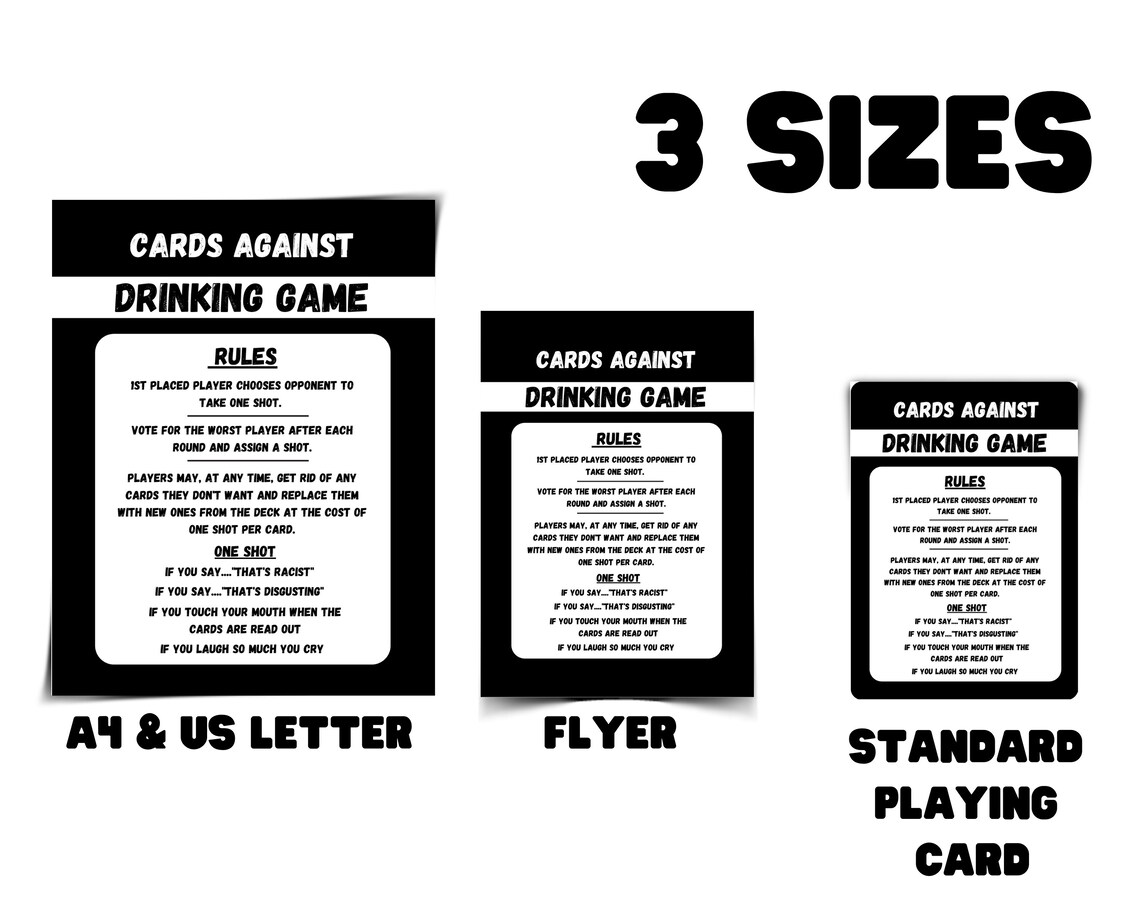 Drunk Cards Against Rules Printable Cards Against Rules Etsy
