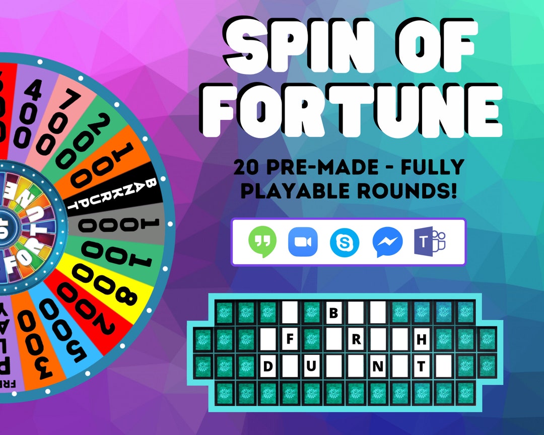 Virtual Screenshare Games - Wheel of Fortune - Zoom Games - Party Games ...