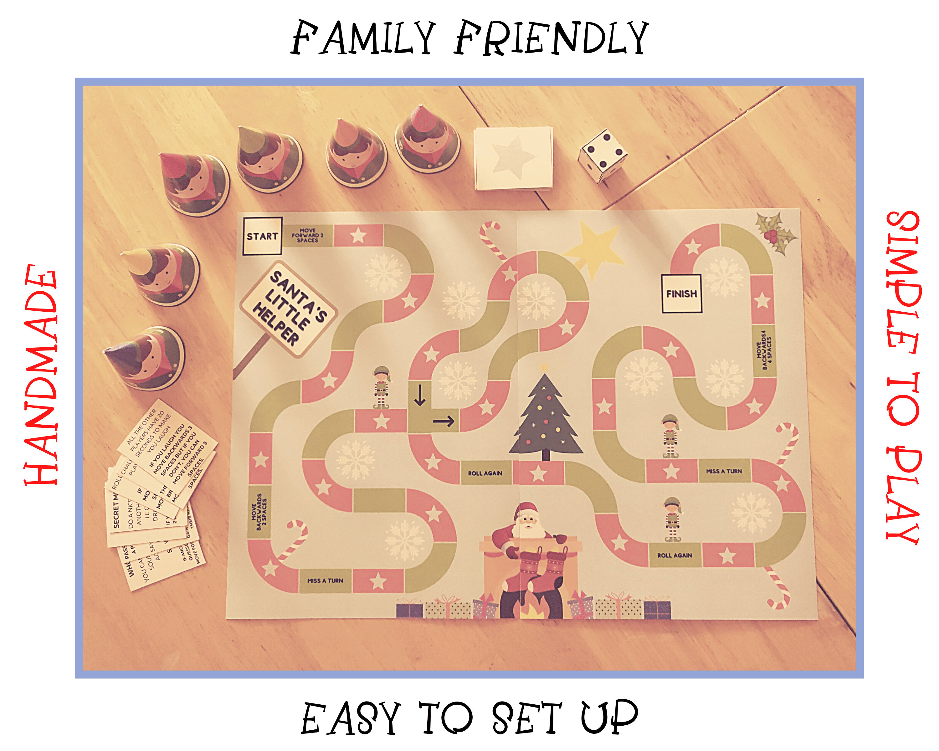 Printable Christmas Board Game - Homemade Christmas Board Game - Family ...