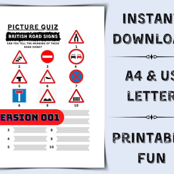 Road Signs Printable - Etsy