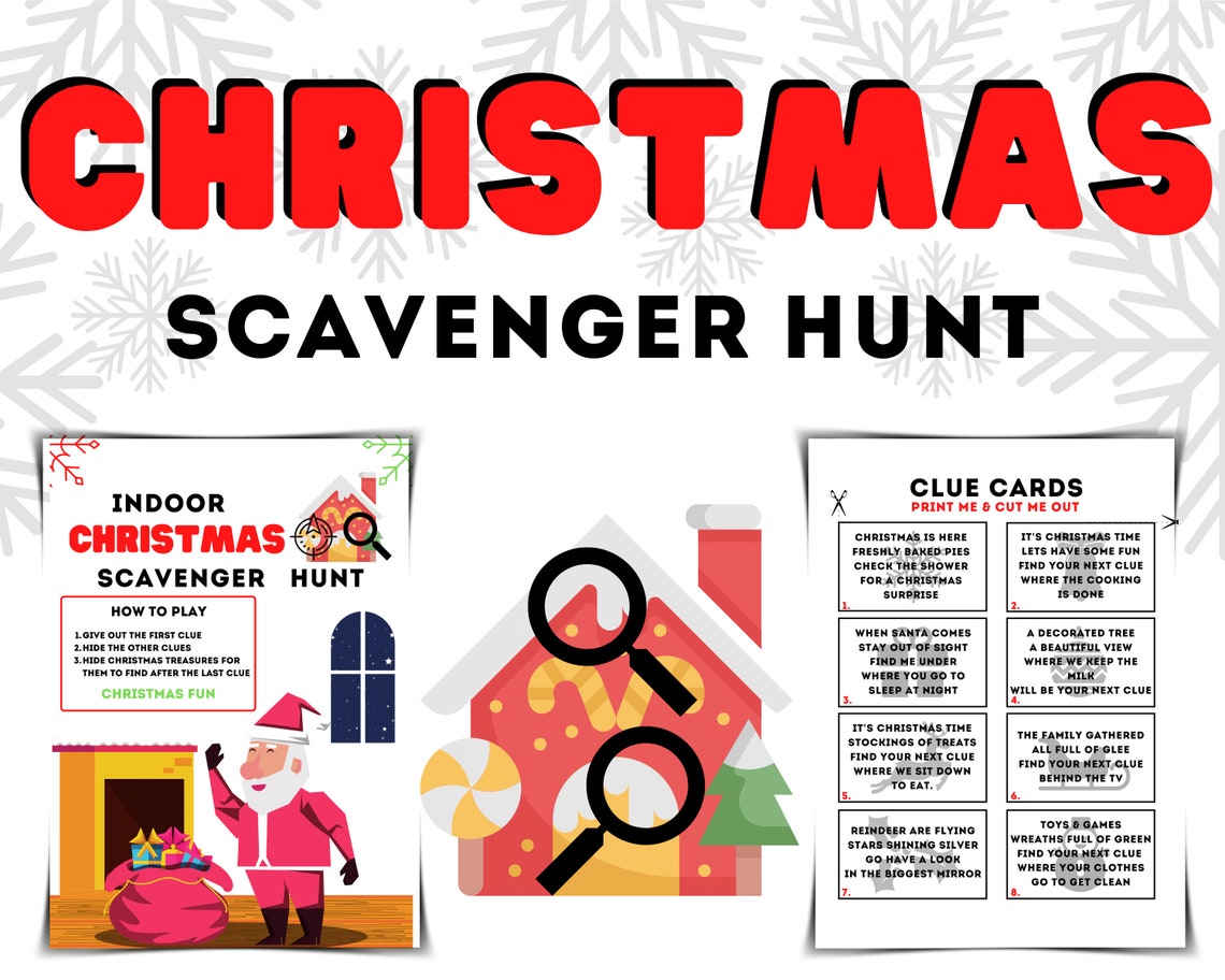 Christmas Scavenger Hunt - Christmas Kids Games - Christmas Party Game ...