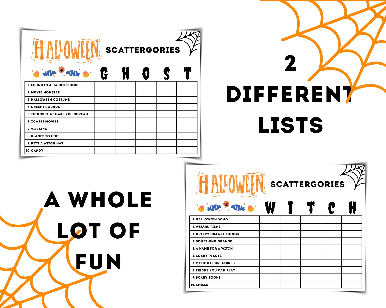 Halloween Scattergories - Halloween Scattagories - Halloween Party Game ...