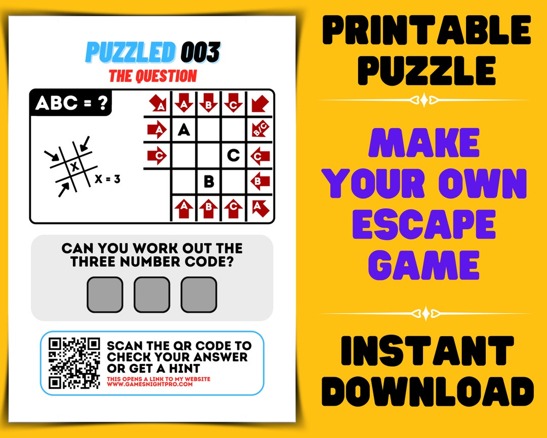 Ready Made Printable Puzzle - Make Your Own Escape Room - DIY Escape ...