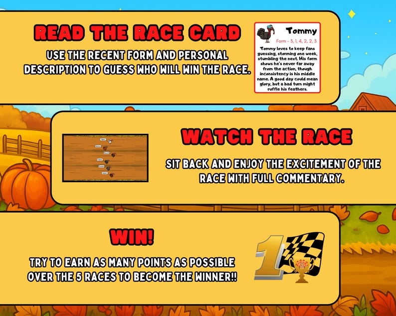 Thanksgiving Virtual Game | Turkey Racing Zoom Party Activity - Etsy