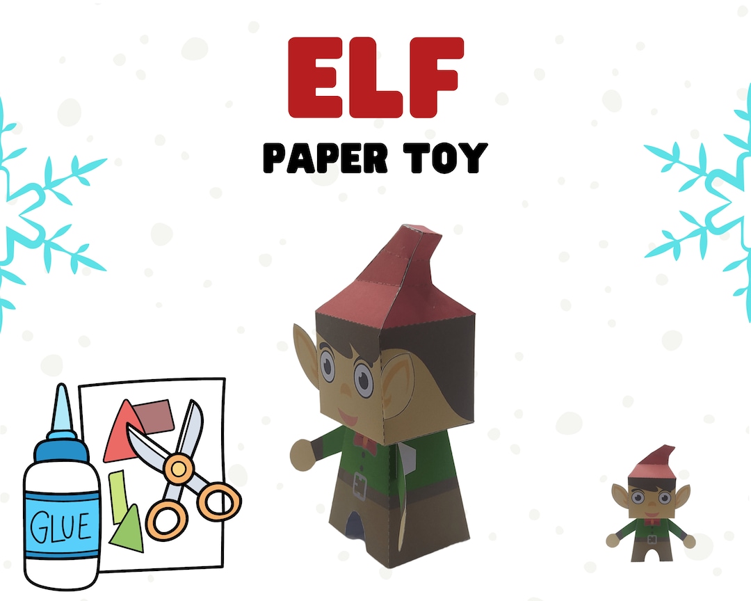 Elf Paper Toy - Elf Papercraft - Easy Paper Toys for Kids - Printable ...