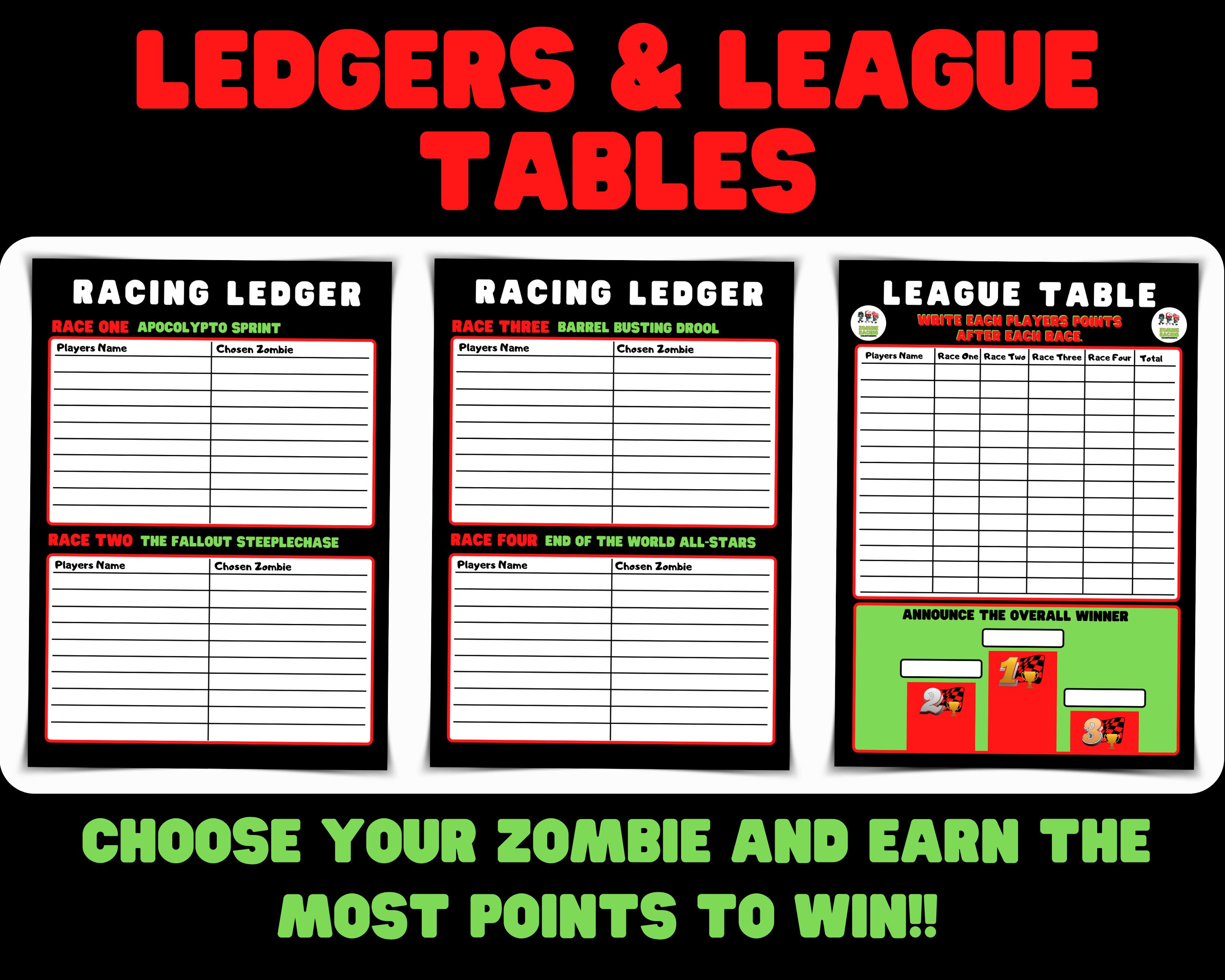 Zombie Racing Virtual Family Game Virtual Party Game Fun - Etsy UK