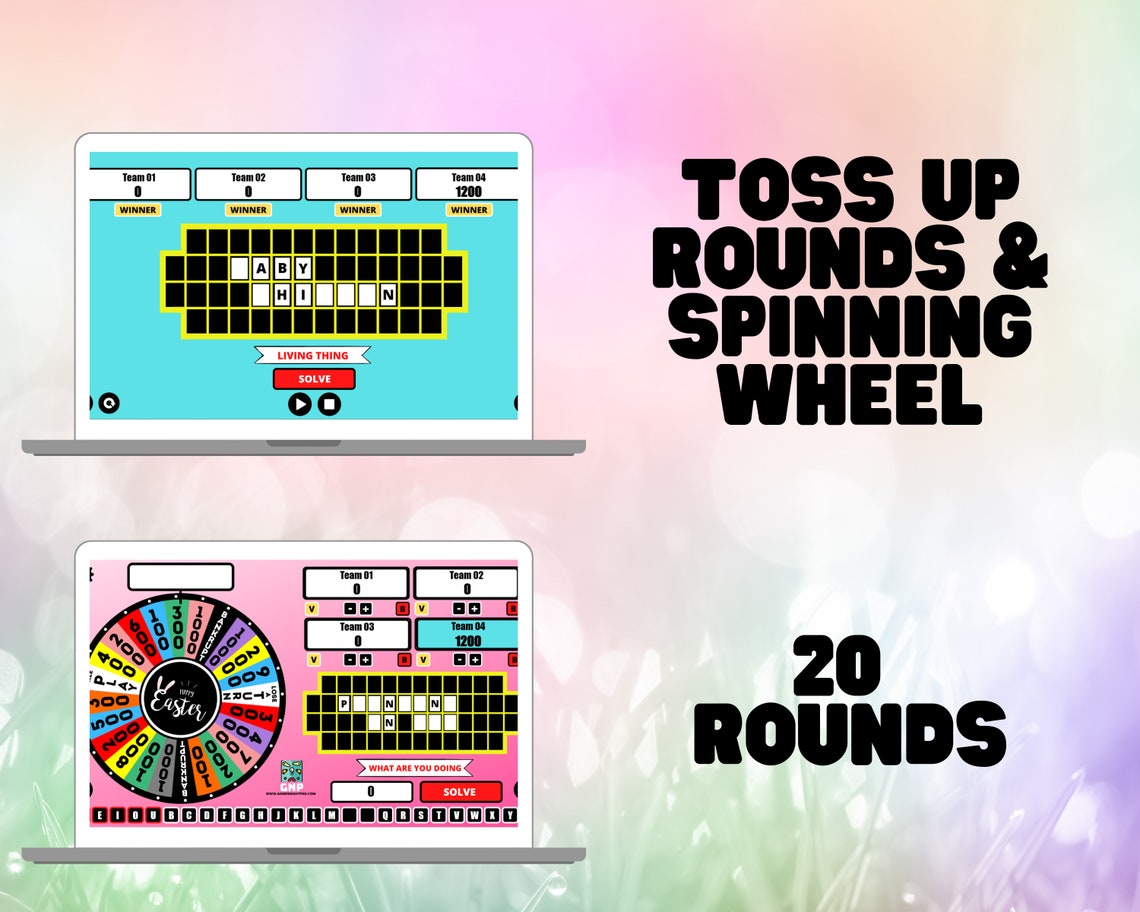 Wheel of Fortune Easter Zoom Games Party Games Team Building Game ...