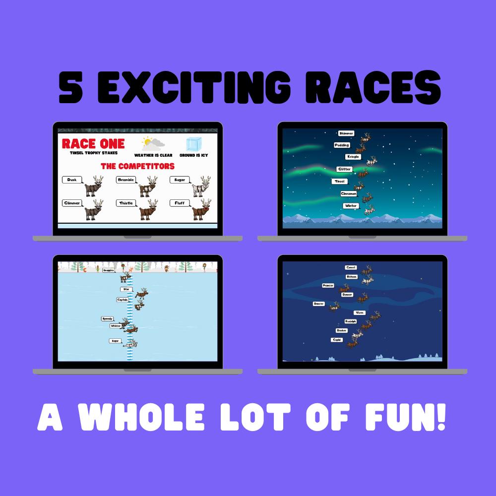 Reindeer Racing Christmas Game: Virtual Party Game (digital Download ...