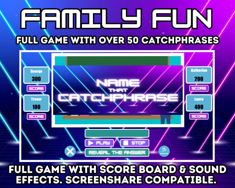 Name That Catchphrase Gameshow: Virtual Party Game (digital Download ...