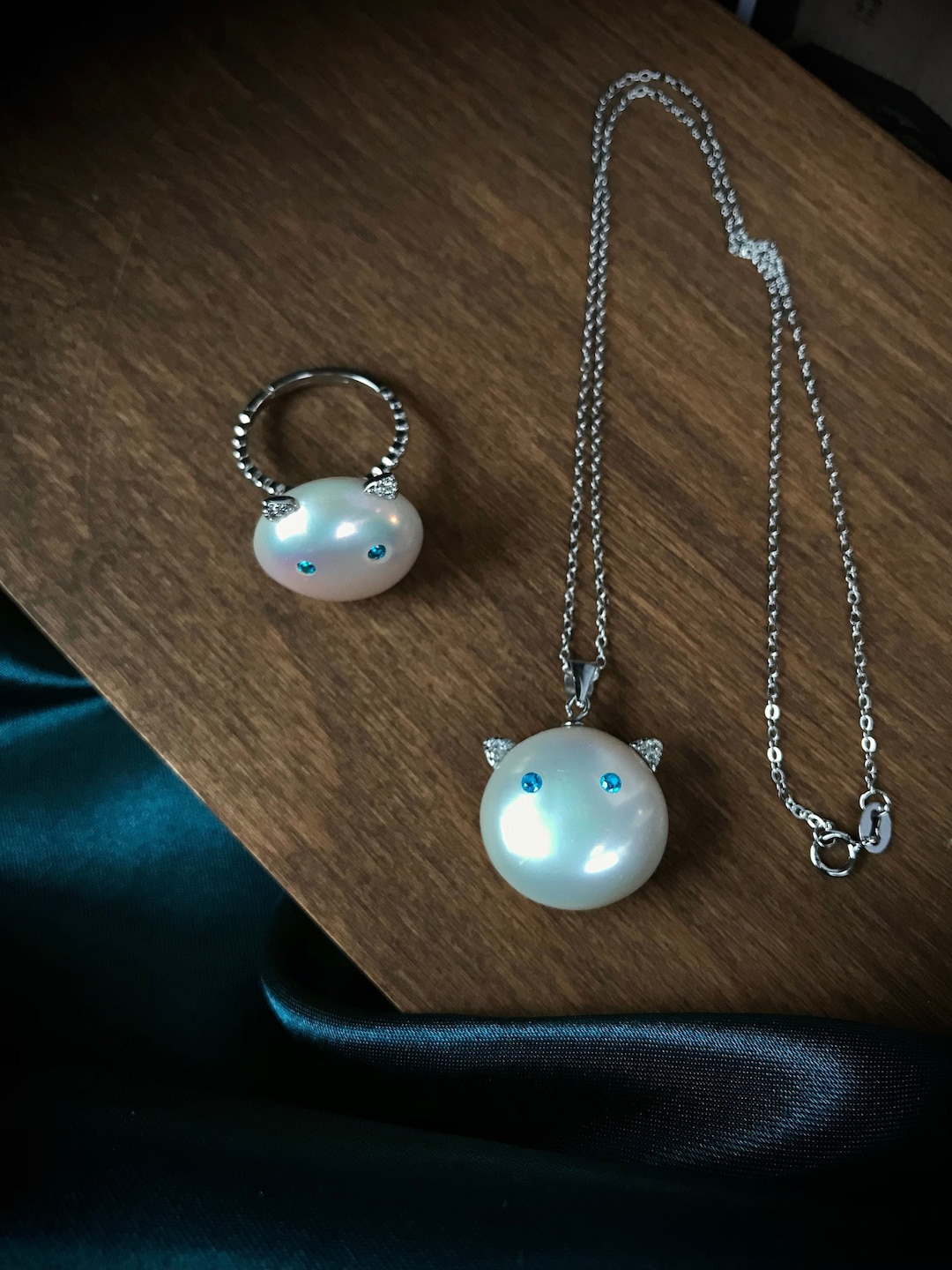 Baroque Pearl Necklace & Ring/cute Baroque Pearl Jewelry Set/sterling ...