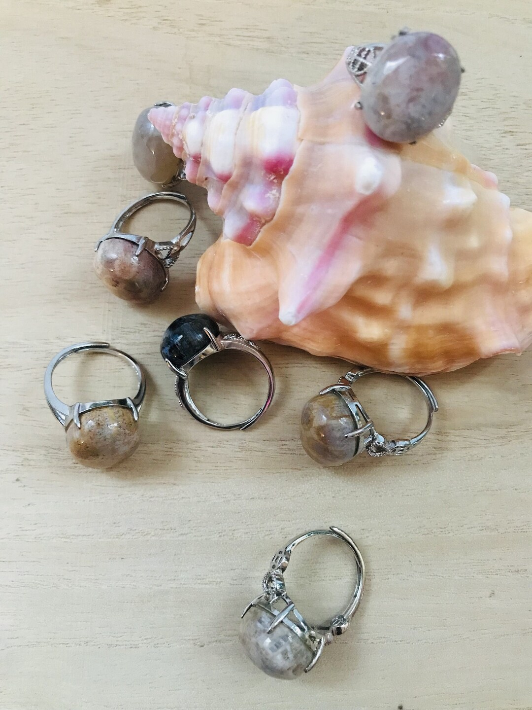 Unique Fossilized Coral Ring/natural Agatized Fossil Coral Ring ...