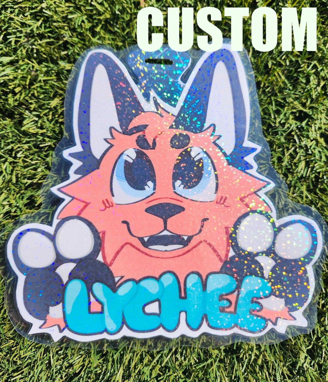 SYMMETRICAL Fursona Head Badges Furry Badges Character Convention Badge ...