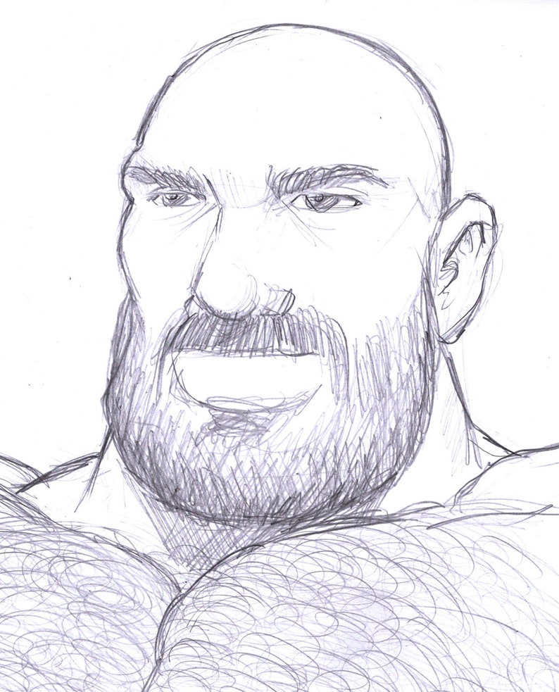 Male Nude Original Drawinghomoerotic Drawing Naked Man Gay Art Gay Drawing Portrait Nude
