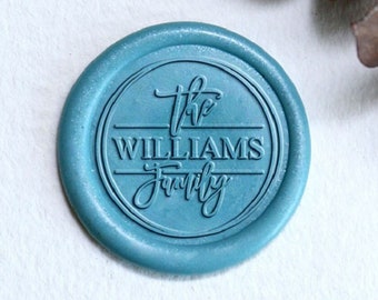 Custom Wax Seal Stamp With Family Last Name Family Greetings | Etsy