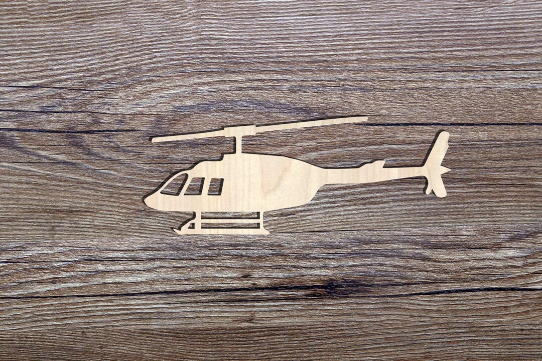 Unfinished Wooden Helicopter Plane Cut Outs, DIY Crafting Wood Laser ...