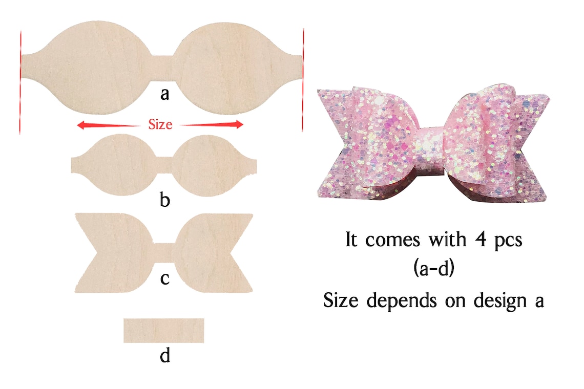 Bow Template Wooden Cut Outs Hair Bow Template Tools for Bow - Etsy