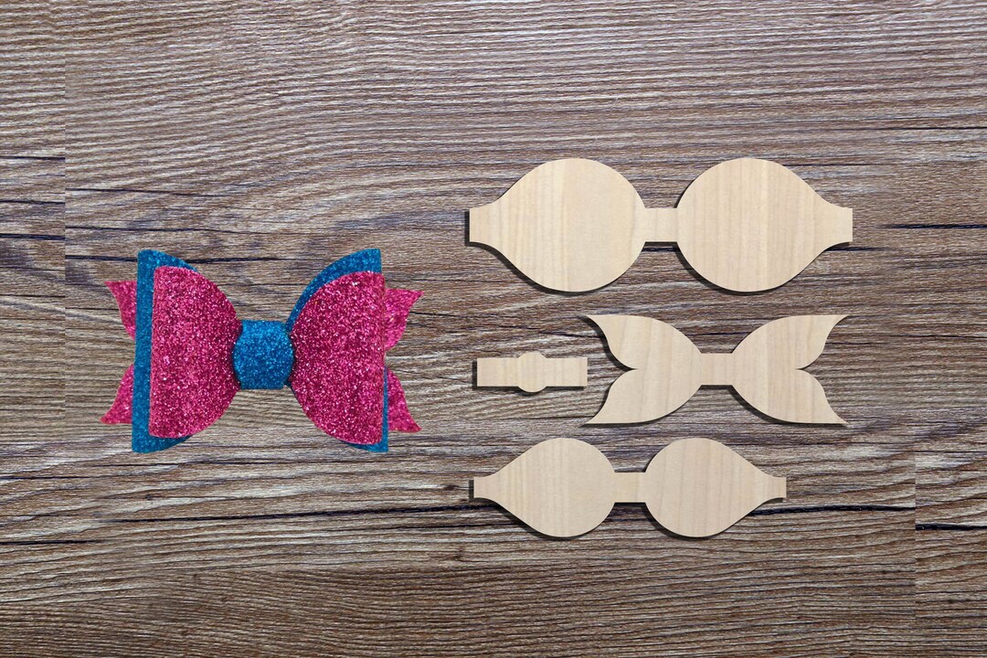 Three Layered Bow Wooden Cut Outs, Hair Bow Template,tools for Bow ...
