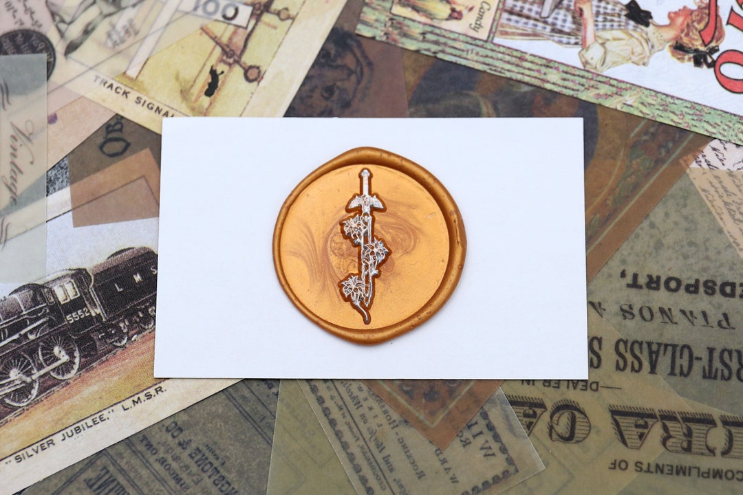 Sword With Flower Wax Seal Stamp Kit,sword Wax Seal Stamp, Wax Stamp ...