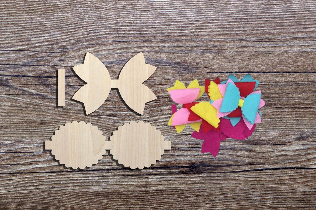 Two Layer Bow Wooden Cut Outs, Hair Bow Template,tools for Bow Making ...