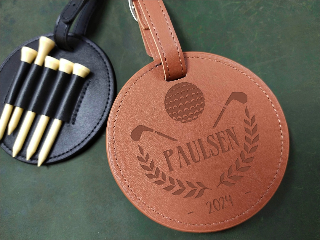 Custom Golf Bag Tag, High Quality Personalized Golf Tee Tag, Leather ...