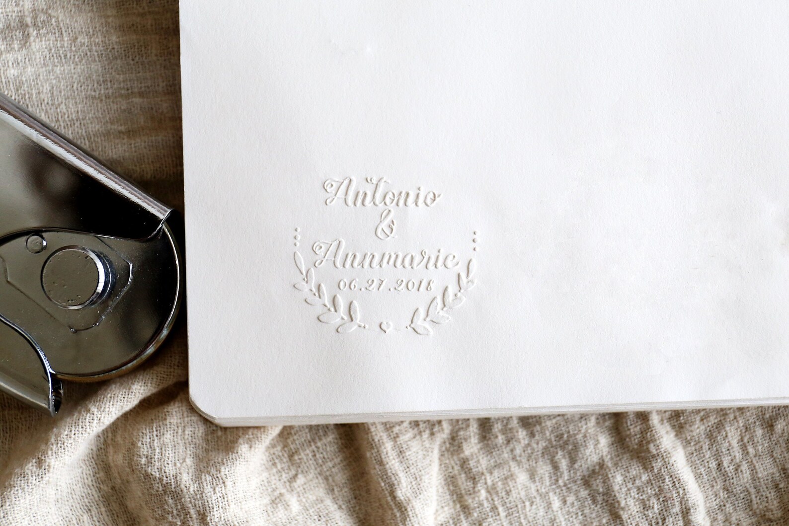 Personalized Wreath Embosser Custom Wedding Seal Embosser | Etsy