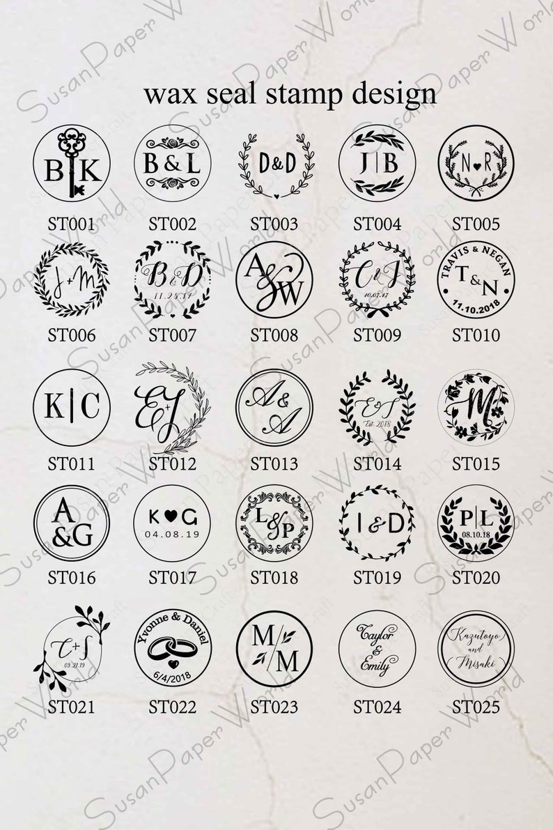 Personalized Two Initials Wax Sealing Stampwedding Wax Seal - Etsy