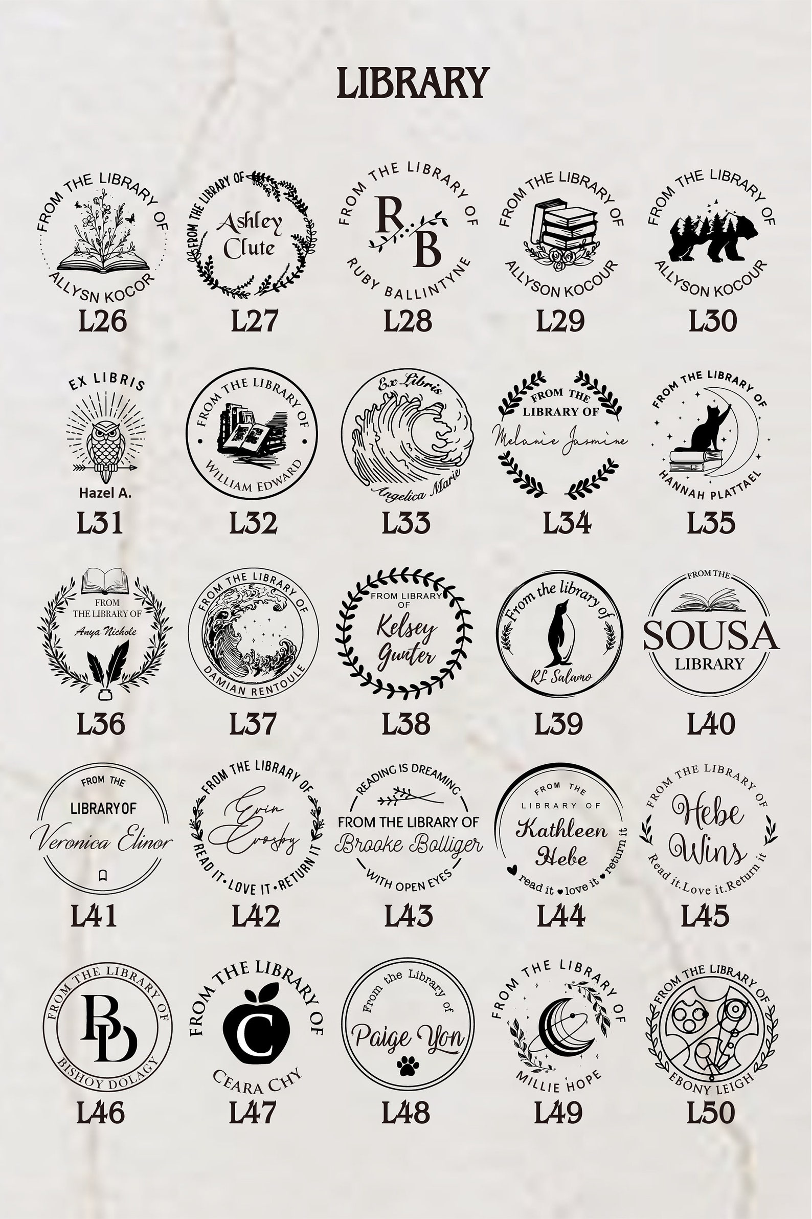 Ex Libris Embosser With Moon and Sun Custom Library Embosser - Etsy