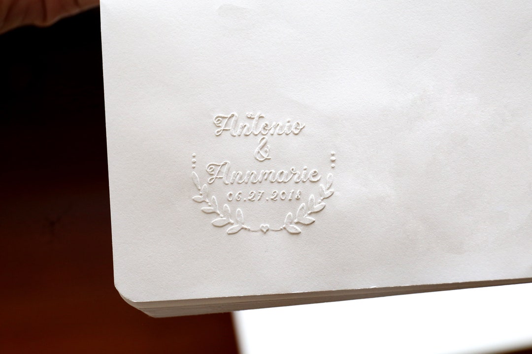 Personalized Wreath Embosser, Custom Wedding Seal Embosser, Wedding ...