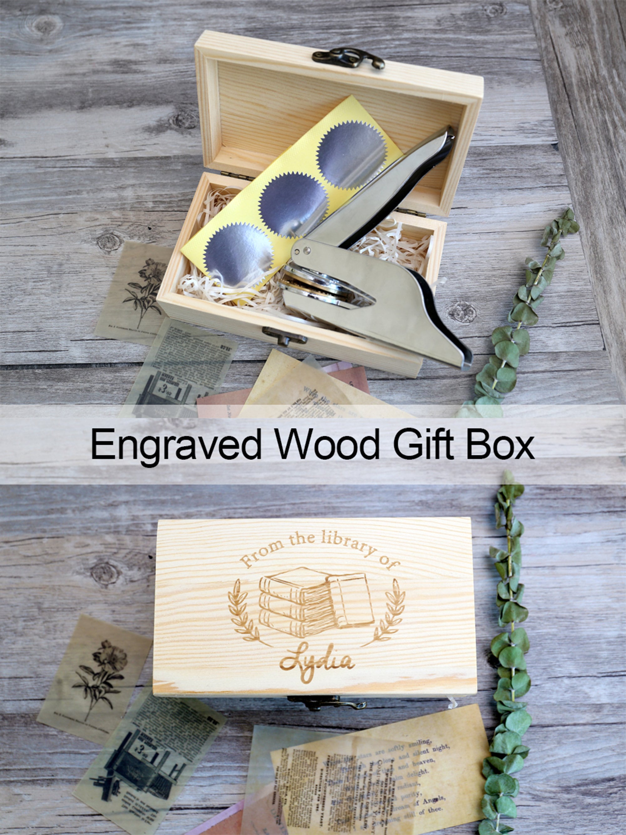 Custom Gift for Book Loversengraved Wood Box Gift Set - Etsy
