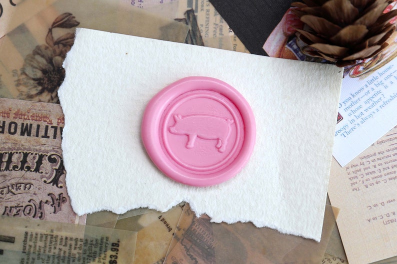 Pig Wax Seal Stamp Kit Farm Wax Sealing Gift Animal Wax Seal - Etsy