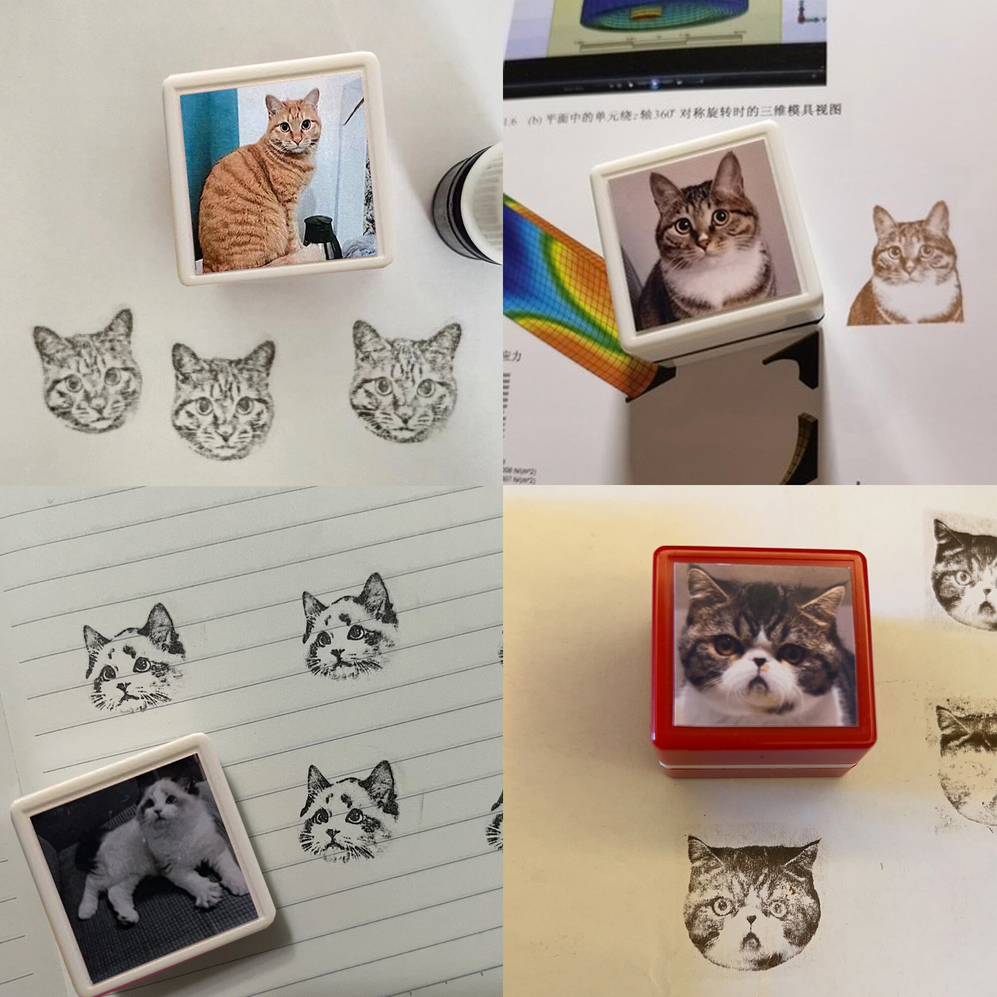 Personalized Pet Self Inking Stamp Kit pet Portrait Custom - Etsy