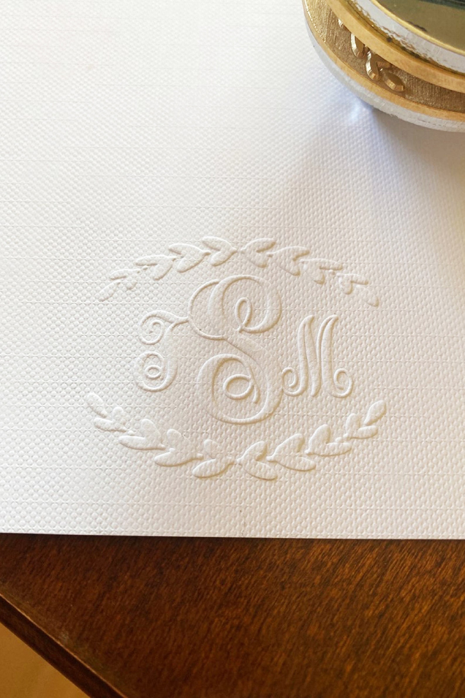 Wedding Monogram Embosser Stamp,personalized 2 Initials Embosser Stamp ...