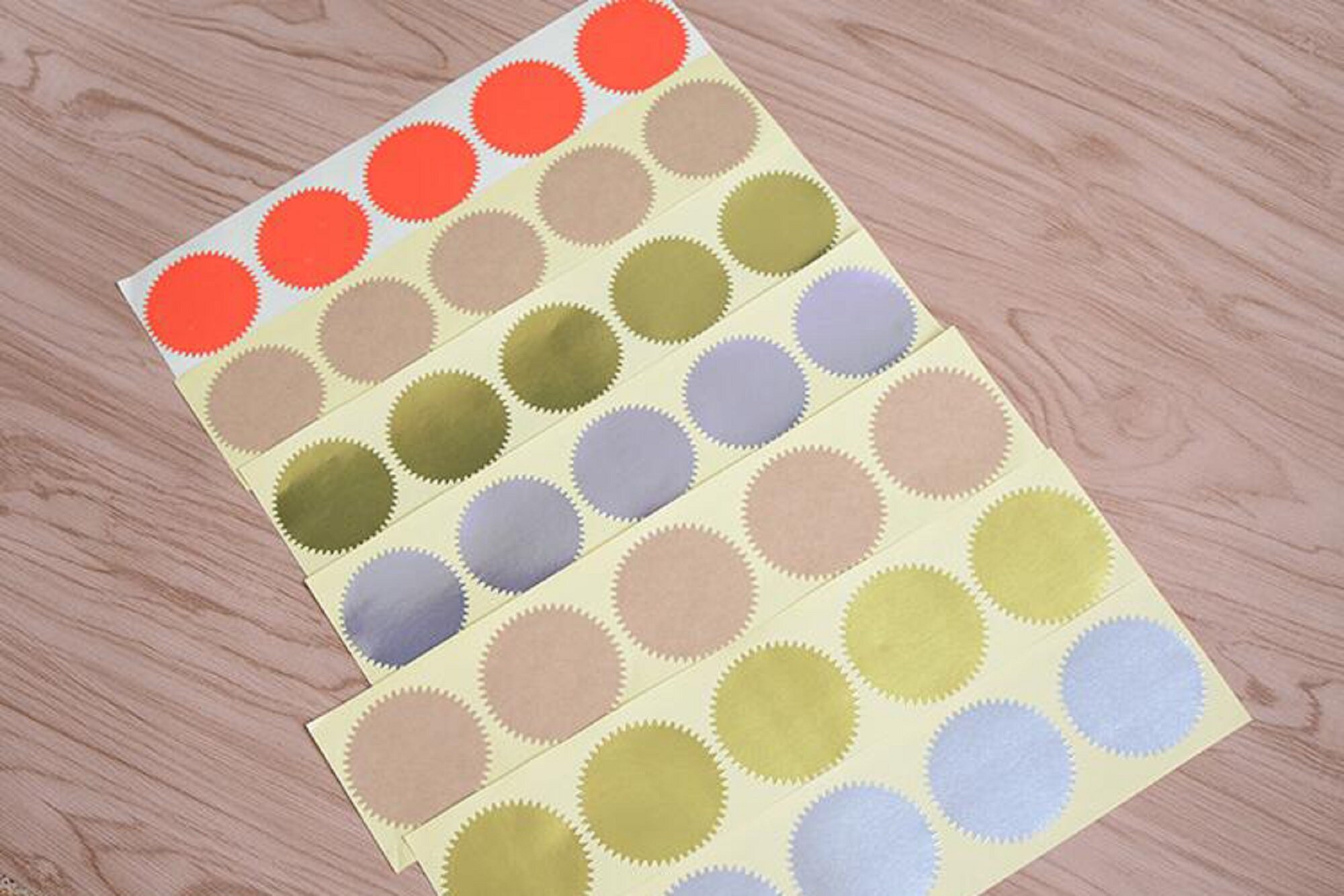 4 Colors Embosser Stickers, 45mm-50mm Round Embosser Stickers, Envelop ...