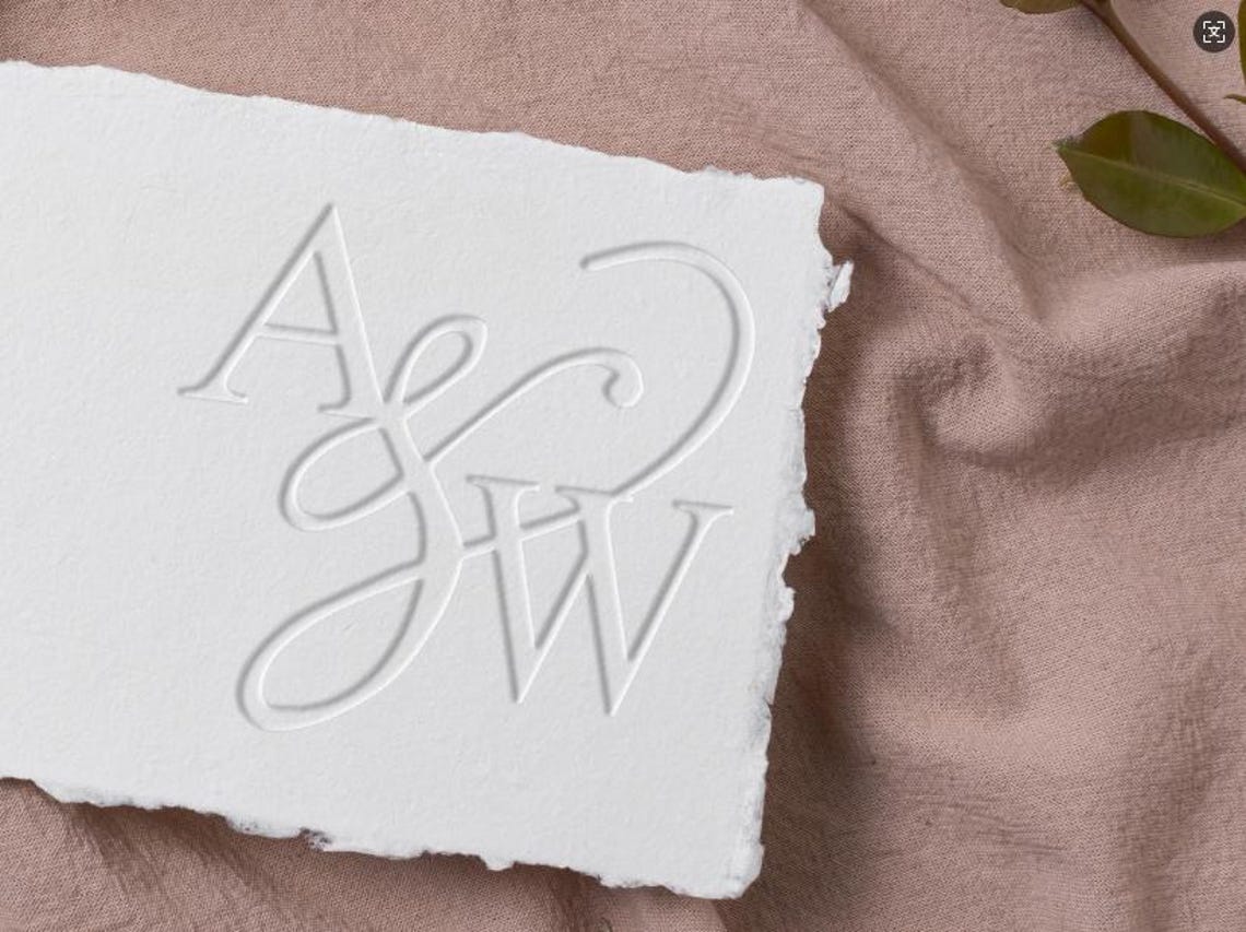 Wedding Monogram Embosser Stamp,personalized 2 Initials Embosser Stamp ...