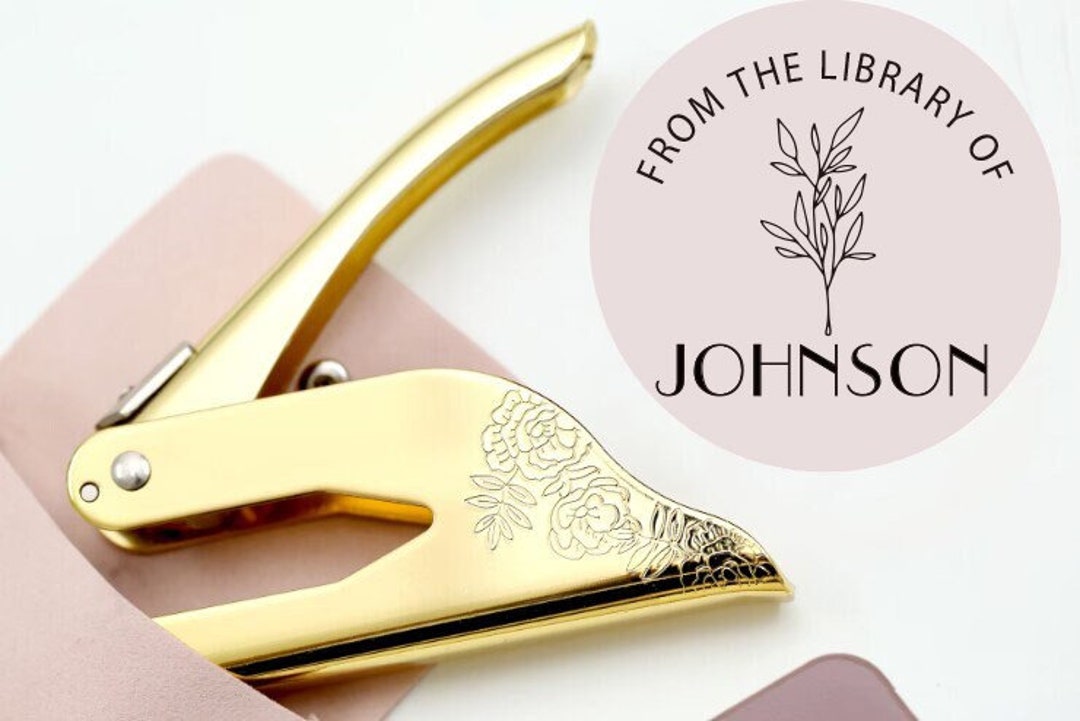 Gold Engraved Embosser, Personalized Library Stamp/book Lover Gift ...