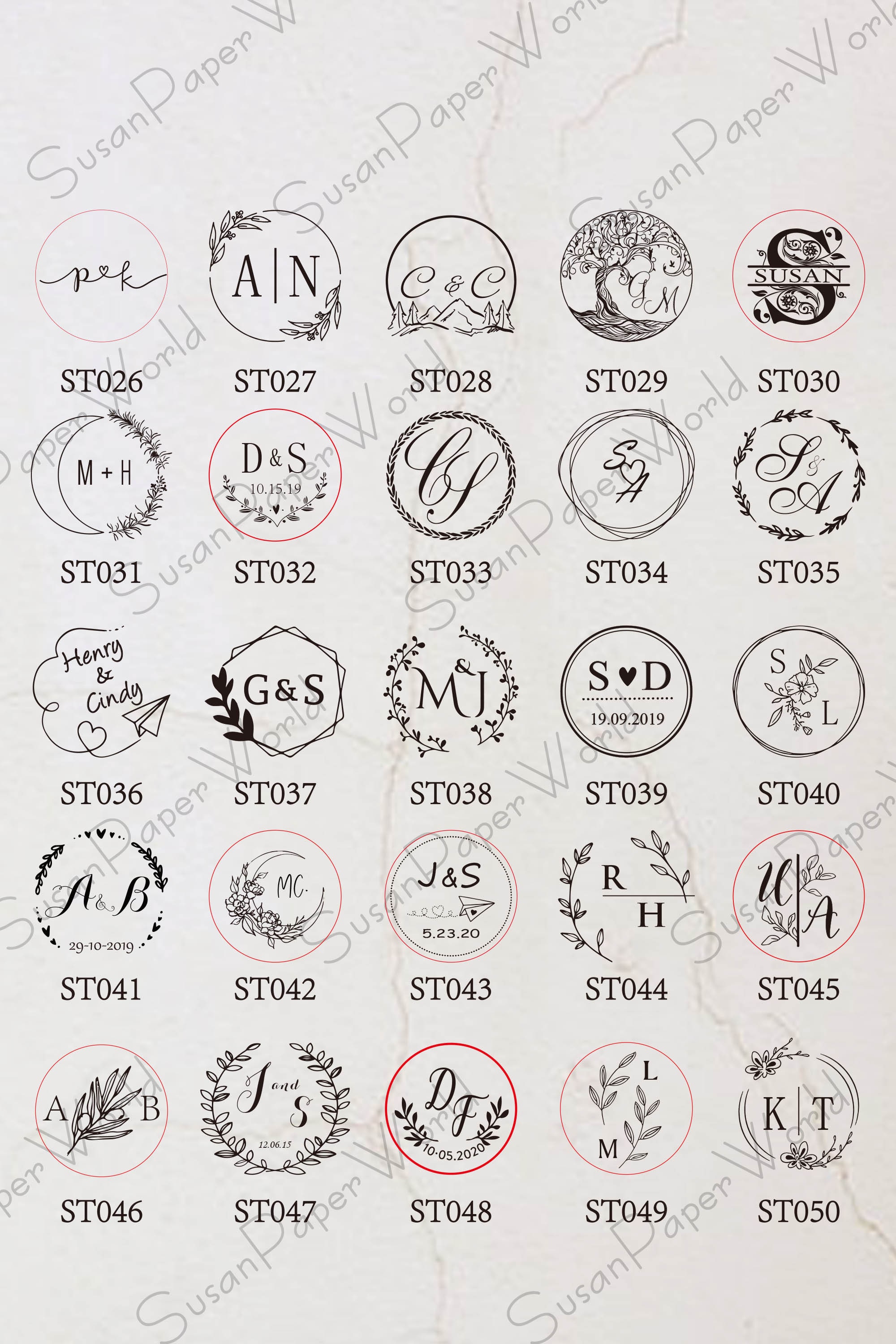 Personalized Wedding Wax Seal Stamp With Leaves personalized - Etsy